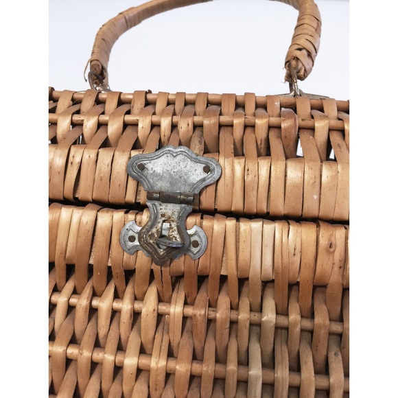 Bags | Vintage 195s Wicker Rattan Woven Purse | Poshmark